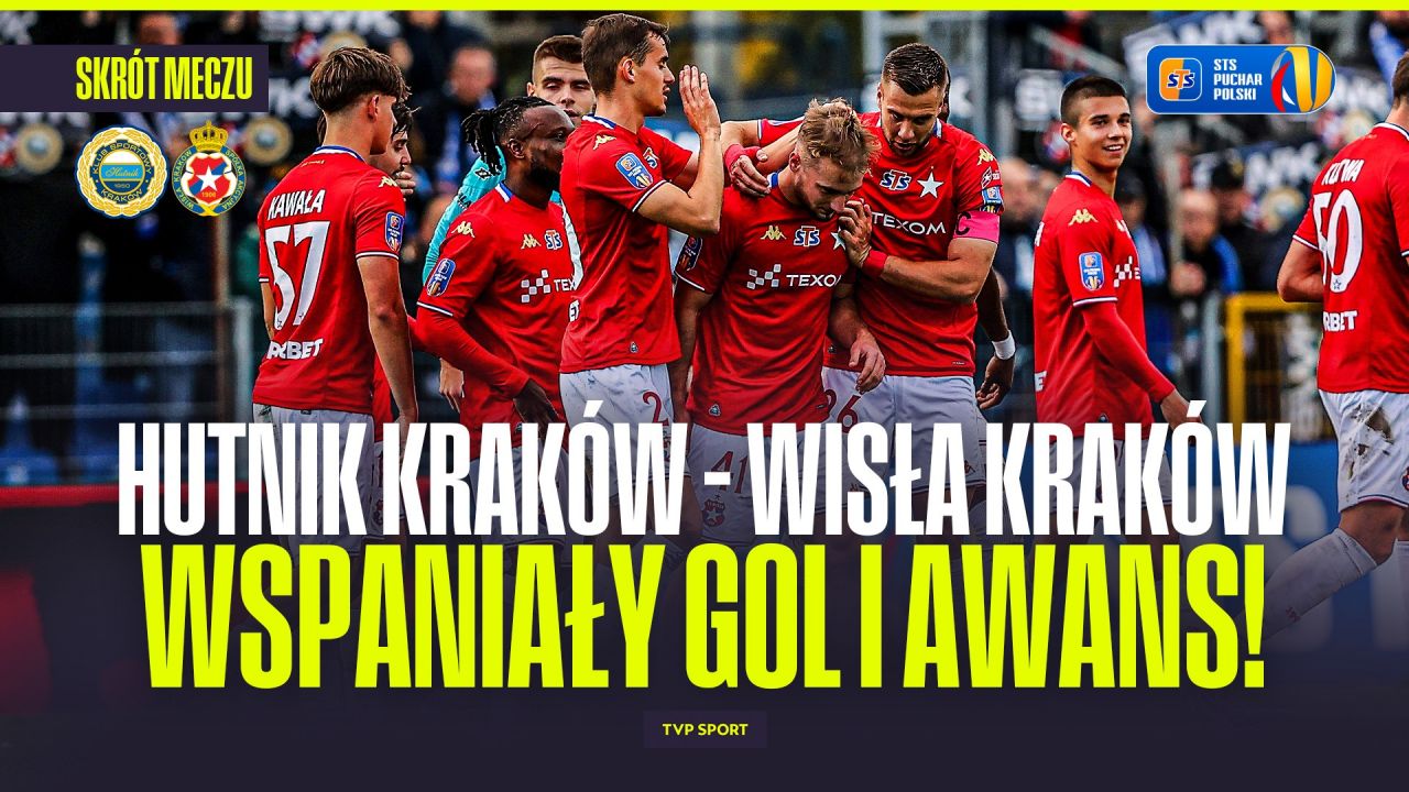 Hutnik Kraków – Wisła Kraków 0:1. STS Puchar Polski, 1/16 finału [SKRÓT] | TVP SPORT