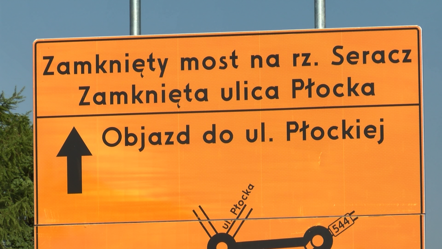 Utrudnienia dla kierowców w Mławie. Zamknięto most na rzece Seracz