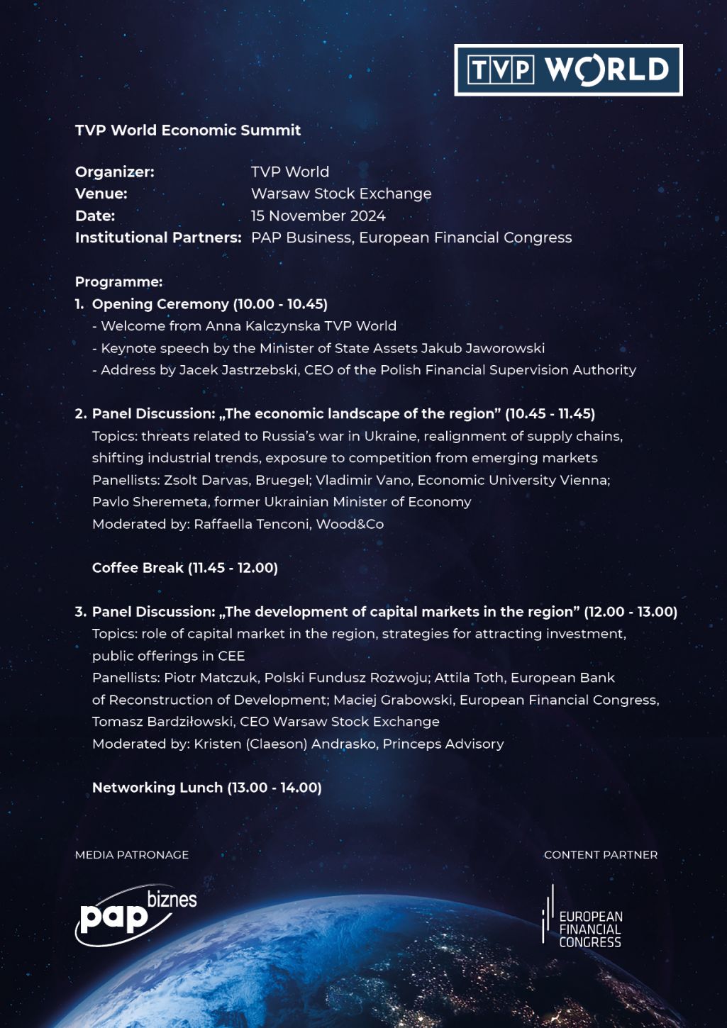 Join us at TVP World Economic Summit